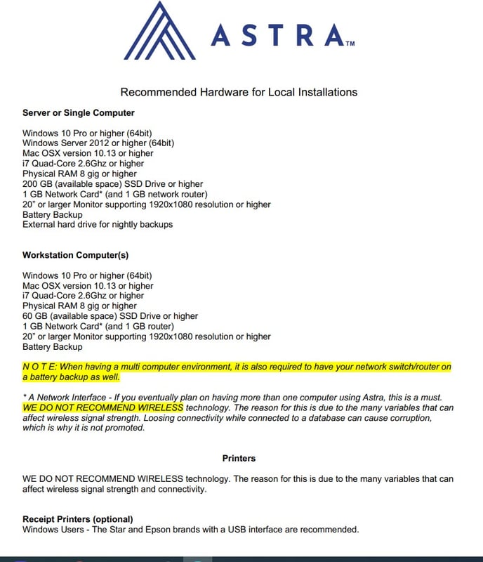 Astra Saas Cloud to Locally Hosted Conversion